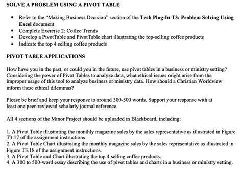 Solved Solve A Problem Using A Pivot Table Refer To The