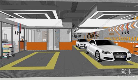 工业风汽车修理店su模型下载【id1104509985】知末su模型网