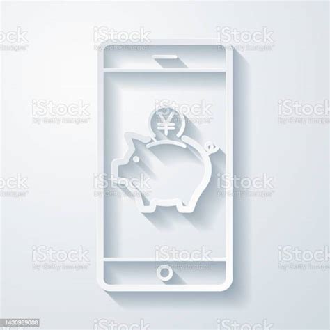 스마트 폰으로 엔 절감 빈 배경에 종이 잘라내기 효과가 있는 아이콘 0명에 대한 스톡 벡터 아트 및 기타 이미지 0명 3차원 형태 가계 Istock