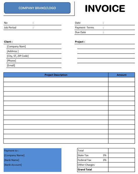 Excel Invoice Template 2003 Professional Business Template