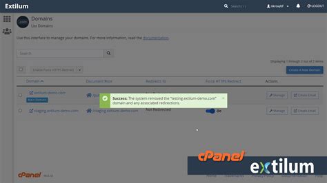 Manage Domains Cpanel • Extilum Knowledgebase