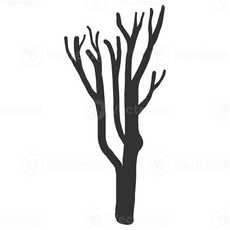 Hand Drawn Naked Tree Silhouette PNG