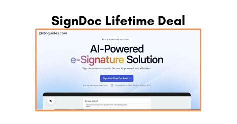 Signdoc Lifetime Deal Experience Hassle Free Document Signing