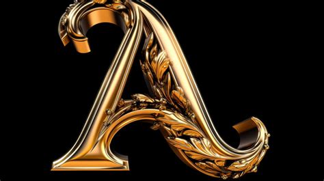 Cursive Shimmering English Alphabet In Gold On A Dark Background Letters From Aa To Zz 3d