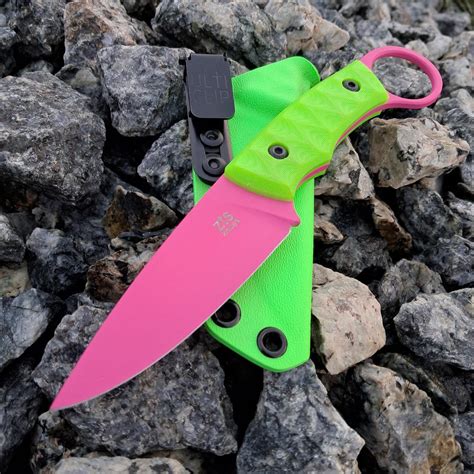 Edc Tactical Ring Knife Fixed Blade Handmade Micarta Handle Kydex