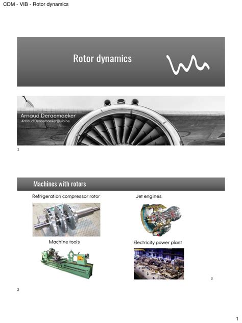 Cdm Rotor Dynamics Pdf Applied And Interdisciplinary Physics Physics