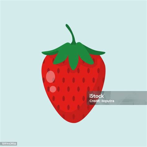 만화 밝은 자연 딸기는 흰색에 고립되어 있습니다 잡지 책 포스터 메뉴 표지 웹 페이지에 사용되는 신선한 농장 유기농 베리의 벡터 일러스트레이션 과일에 대한 스톡 벡터 아트