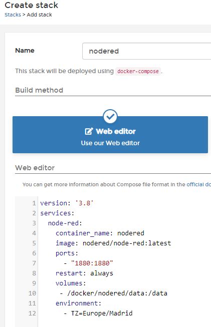 Cómo instalar Node Red en Portainer Domótica fácil desde casa