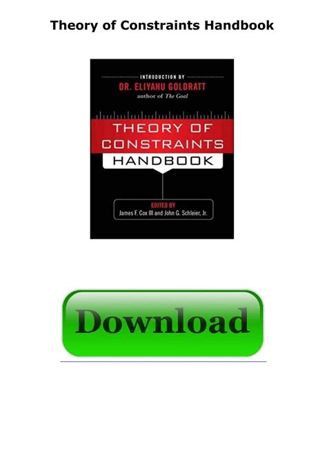 Download Book Theory Of Constraints Handbook 0771623 By Bikulisana Issuu