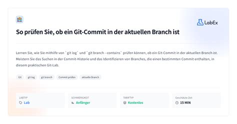 So Prüfen Sie Ob Ein Git Commit In Der Aktuellen Branch Ist Labex