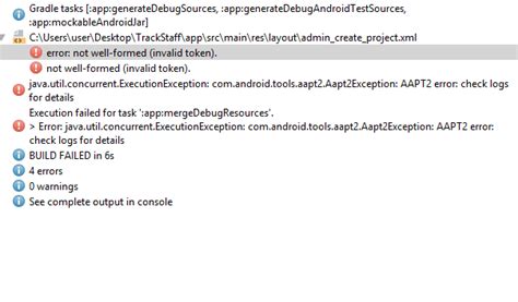 java error execution failed for task app mergedebugresources