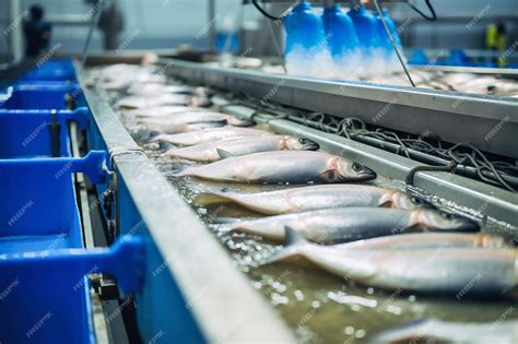 Premium Ai Image Fish Processing Plant Production Line Raw Sea Fish
