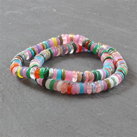 Candy Bead Gemstone Stretch Bracelet Handmade At Libby And Smee