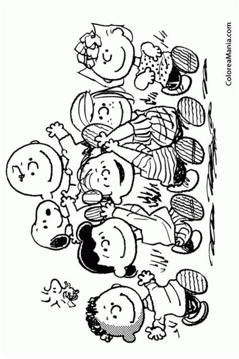 Colorear Snoopy Con Sus Amigos Carlitos Y Snoopy Dibujo Para
