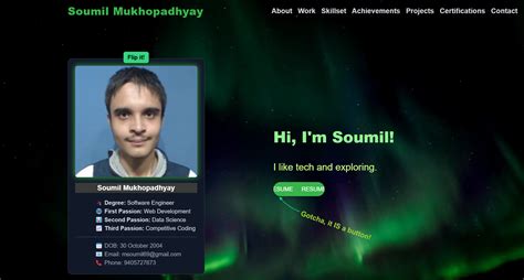 Github Soumilgitsoumilportfolio My 3d Portfolio Themed Aurora Borealis Built With