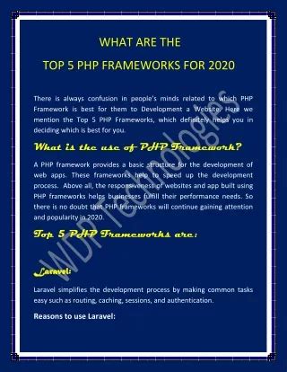 PPT Top PHP Frameworks Used By PHP Developers PowerPoint Presentation ID