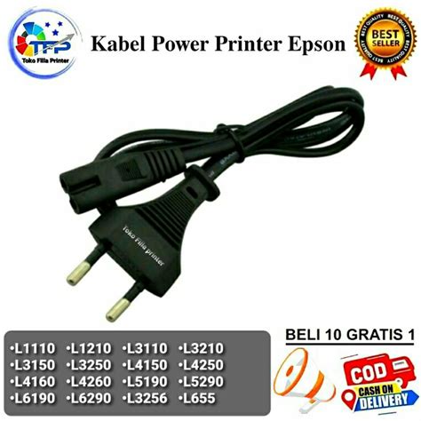 Epson Printer Power Cable L1110 L1210 L3110 L3210 L3150 L3250 L4150