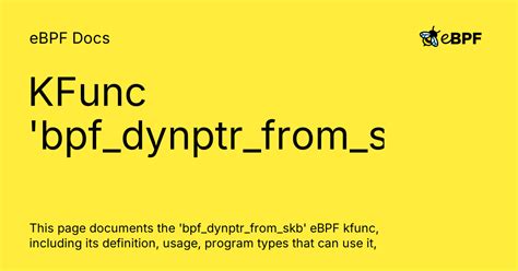 KFunc Bpf Dynptr From Skb EBPF Docs