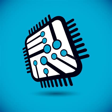 Vector Technology Cpu Design With Square Microprocessor Scheme Stock