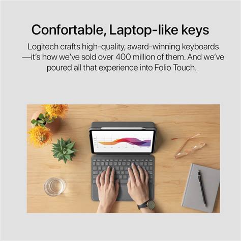 Logitech Folio Touch Backlit Keyboard Case With Trackpad For Ipad Air Th Th Gen