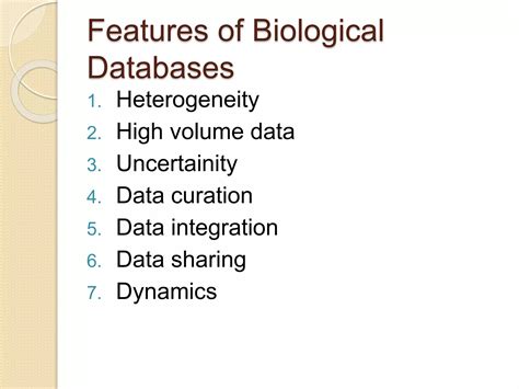 Features Of Biological Databases Pptx