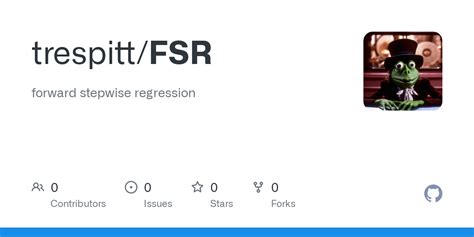 GitHub Trespitt FSR Forward Stepwise Regression