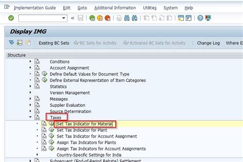 Maintain Tax Indicator For Material
