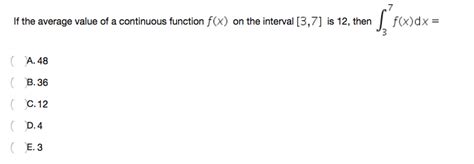 solved if the average value of a continuous function f x on