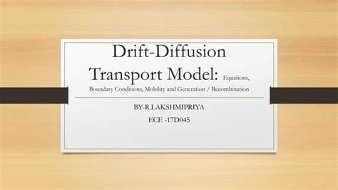 Drift Diffusion Transport Model Pptx