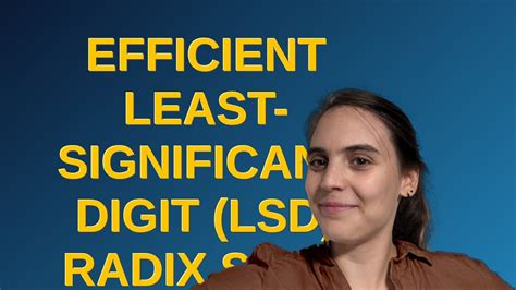 Codereview Efficient Least Significant Digit Lsd Radix Sort For Int