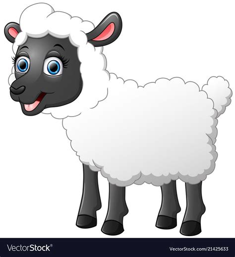 Cute Sheep Cartoon Vector Image On Vectorstock Sheep Cartoon Cute Sheep Sheep Drawing