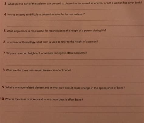 Solved What Specific Part Of The Skeleton Can Be Used To Chegg Com