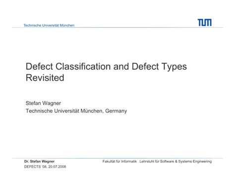 Ppt Defect Classification And Defect Types Revisited Stefan Wagner