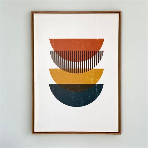 Overlapping Arcs Framed Canvas Print Wall Art Decora Home