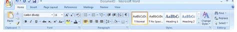 Formatting In MS Word 2007