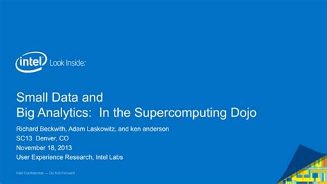 Small Data And Big Analytics In The Supercomputing Dojo Ppt