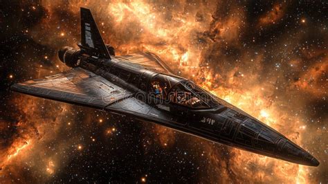 Modern Spaceship Design Showcases Advanced Technology Deep Space Sleek Aerodynamics And