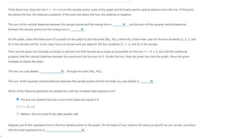 solved 13 linear equations and the regression line suppose
