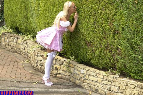 Cute Blonde Girl Watching Friends Have Some Fun In The Park 15 Photos