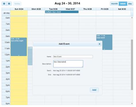 fullcalendar jquery event calendar in asp esau silva