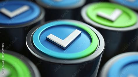 Ilustrace Check Box Icon With Correct Accept Checkmark Icons Green Tick Box Check List Circle