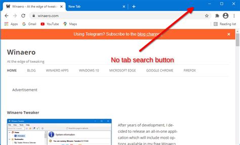 Remove Search Tabs Button From Google Chrome Title Bar