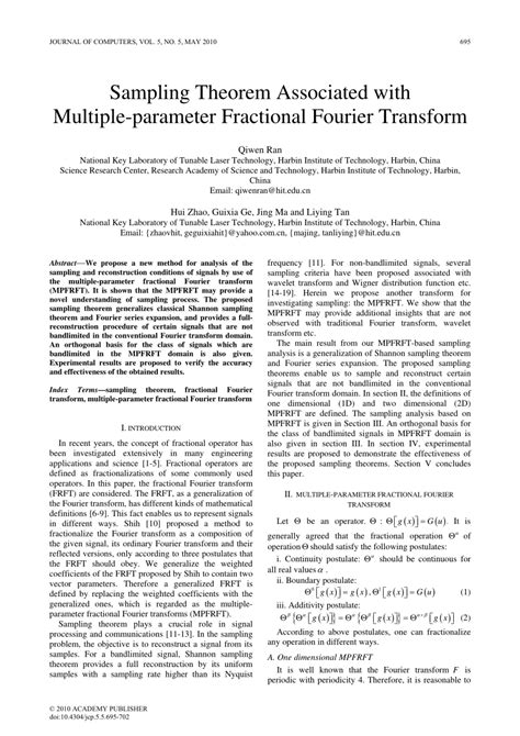 Pdf Sampling Theorem Associated With Multiple Parameter Fractional