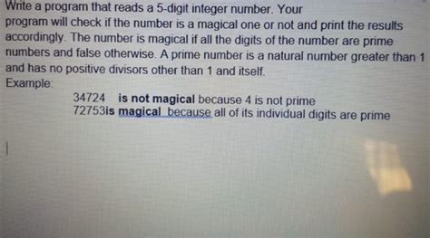 Solved Write A Program That Reads A 5 Digit Integer Number