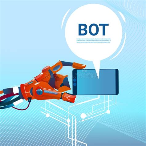 Chat Bot Hands Using Cell Smart Phone Robot Virtual Assistance Of Website Or Mobile