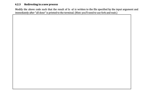 Solved 4 2 2 Redirection Executing A Process After Dup2