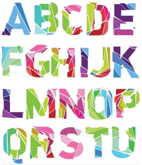 깨진 된 유리 알파벳 벡터 그래픽 Uidownload