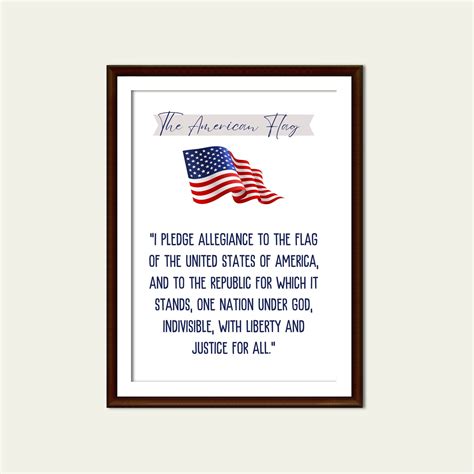 Pledge Of Allegiance To The American Flag Homeschool Classroom Etsy