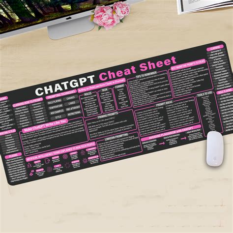 Chat Gpt Cheat Sheet For Designer Mouse Pad Programmer Hacker Unique