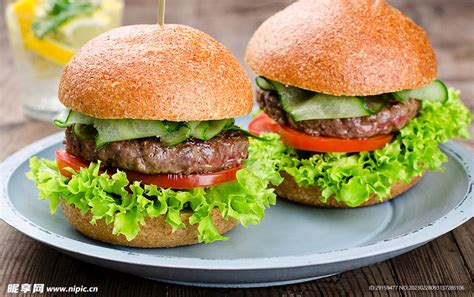 汉堡 摄影图 传统美食 餐饮美食 摄影图库 昵图网